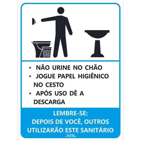Placa De Sinaliza O Para Banheiro Masculino Regras De Uso