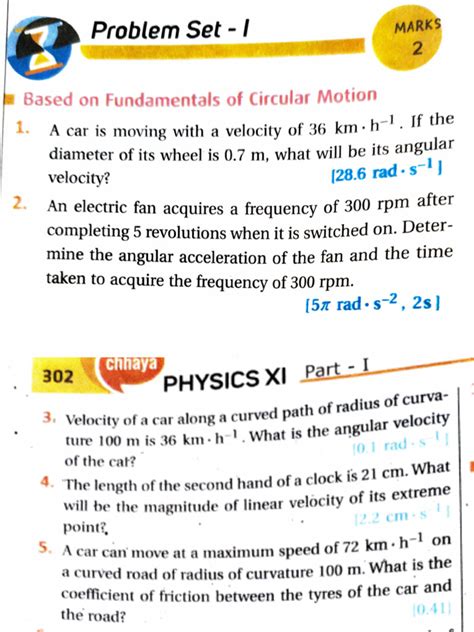 Chhaya Physics Circular Motion Assignment Pdf Rotation Acceleration