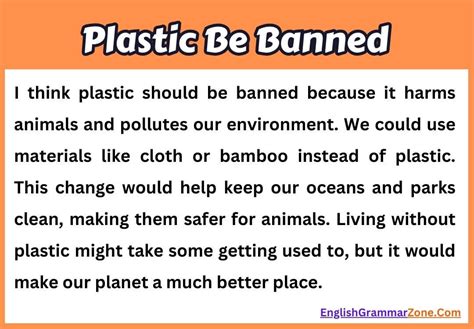 Paragraph On Should Plastic Be Banned English 300 Words
