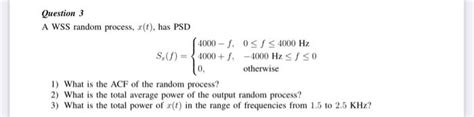 solved a wss random process x t has psd