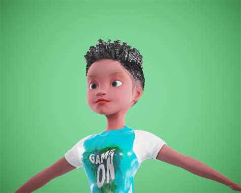 3d Cartoon Game Rigged Girl Model Turbosquid 2216908