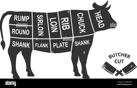 Cow Scheme Cuts Butcher Diagram Poster Meat Diagram Scheme