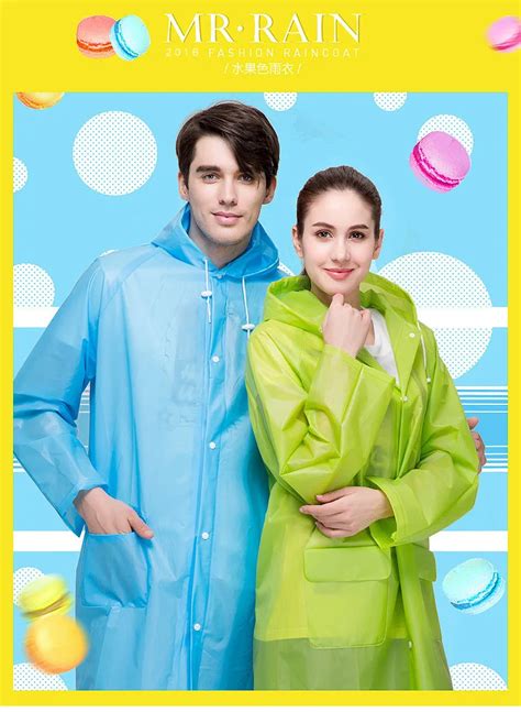Buy Solid Eva Long Rain Poncho Waterproof Unisex