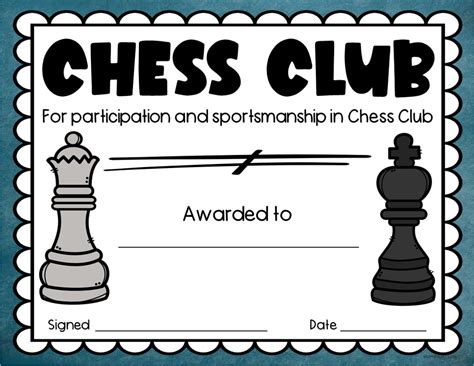 chess club end of the year award certificates editable made by teachers