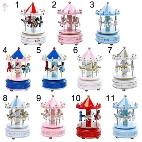 Carousel Merry Go Round Wooden Carousel Music Box W Music Shopee