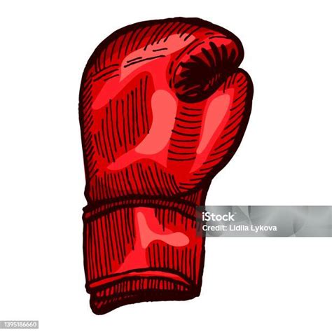 고립 된 흰색 배경의 빨간색 권투 장갑 스케치 새겨진 스타일의 킥복싱을위한 빈티지 스포츠 장비 검은색에 대한 스톡 벡터 아트 및 기타 이미지 Istock