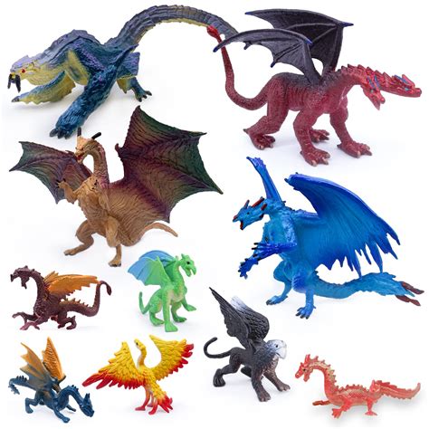 Buy Sienon 5 And 3 Dragon Toy Figures 10 Pack Assorted Mythical Figurines For Cake Toppers