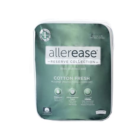 Fashionable Allerease Reserve Cotton Fresh Mattress Pad White Roamans