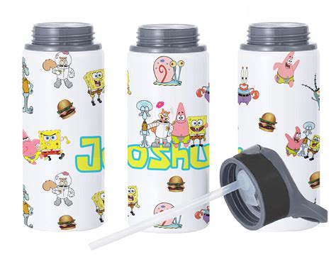 Spongebob Personalised Straw Bottle Made Personally