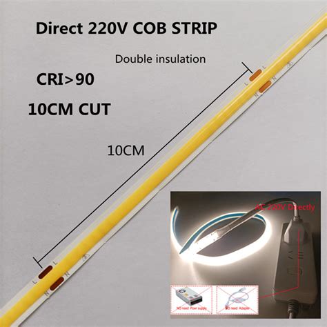 Ip Waterproof V Cob Led Strip Led Cm Cut No Need Drive Ac