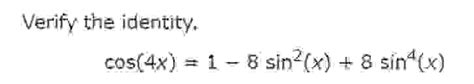 Solved Verify The S4x1 8sin2x8sin4x