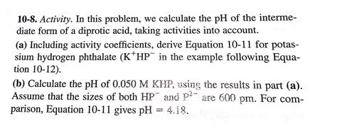 Activity In This Problem We Calculate The PH Chegg Com