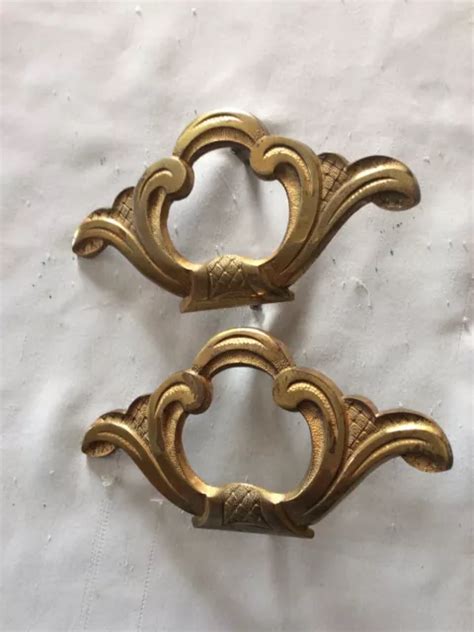 Ancienne Paire Poign Es En Laiton Meuble Buffet Art D Co Eur Picclick Fr