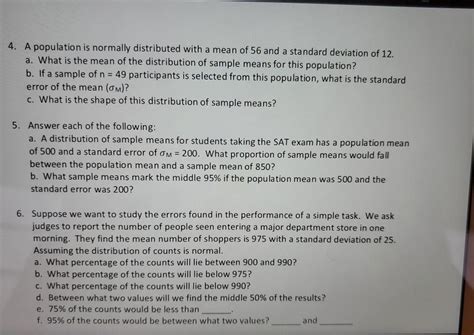 Solved A Population Is Normally Distributed With A Mean Chegg