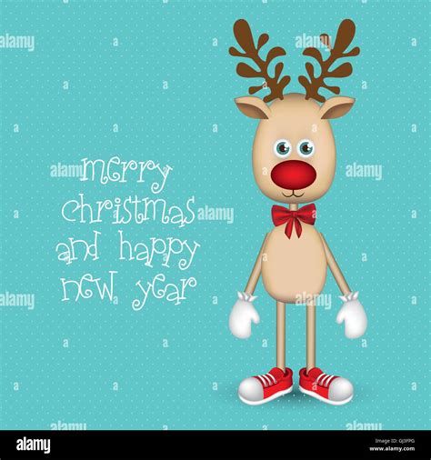 Illustration Of Cartoon Christmas Reindeer Rudolph The Reindeer Stock