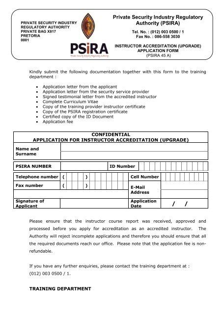 2011 11 23 Psira 45a Instructor Accreditation Application Upgrade
