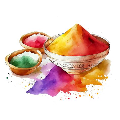 Ilustración De Acuarela Vectorial De Salpicaduras De Polvo De Holi En