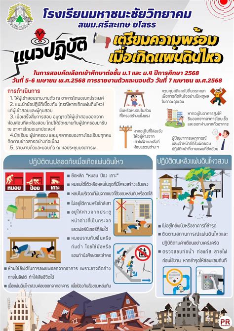งานประชาสัมพันธ์ ทำอย่างไร เมื่อเกิดแผ่นดินไหว 📌แนวปฏิบัติในการเตรียมความพร้อมเพื่อรับมือหาก