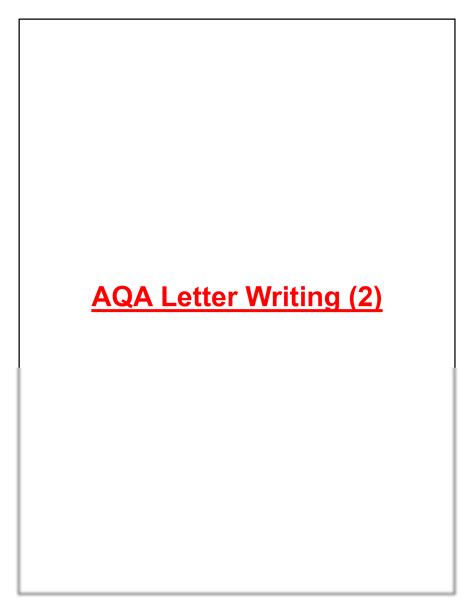 SOLUTION Aqa Letter Writing 2 Studypool