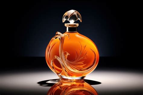 Ornate Orange Perfume Bottle Generate Ai