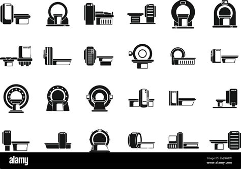 Magnetic Resonance Tomography Icons Set Simple Vector Ct Scan Medical