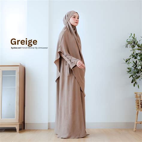 Jual Salwa Set French Khimar Abaya Syari Gamis Set Umroh Haji By