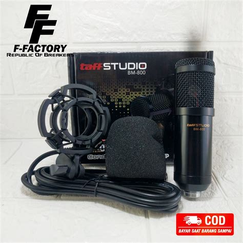Jual TaffSTUDIO Mikrofon Kondenser BM Studio Mic XLR Shockproof Mount Black Shopee Indonesia