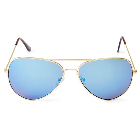 Gold Tone And Light Blue Aviator Sunglasses In Stock Paul Riley