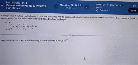 Solved Homework Conservative Fields Potential Chegg