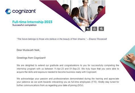 Mudavath Mukesh Naik On Linkedin Cognizantinternship Professionalgrowth Newbeginnings