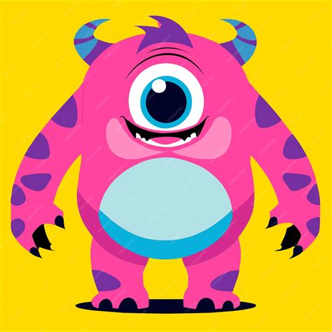 A Cartoon Illustration Of A Monster With A Big Eye And A Big Blue Eye