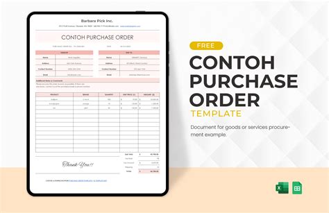 Purchase Order Design Template In Excel Google Sheets Download Template Net