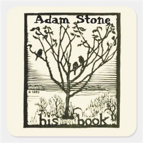 Ex Libris Birds In Tree Square Sticker Zazzle