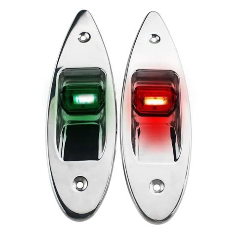 1 Pair 12v Flush Mount Marine Boat Rv Side Navigation Light Red Green