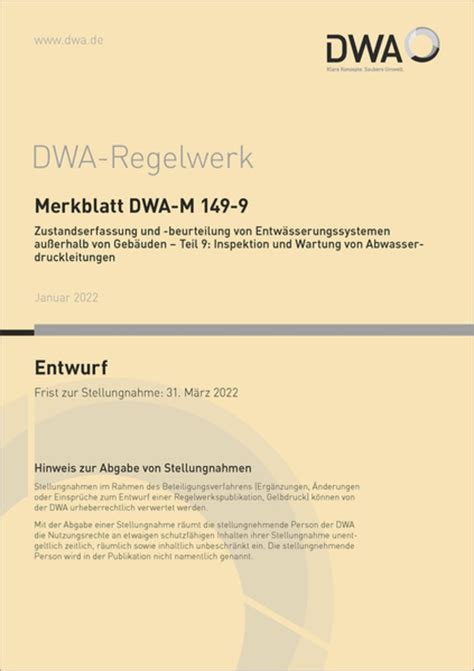 Merkblatt DWA M 149 9 Zustandserfassung Und Beurteilung Von