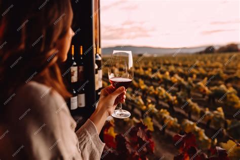 Premium Ai Image Araffe Woman Holding A Glass Of Wine In Front Of A