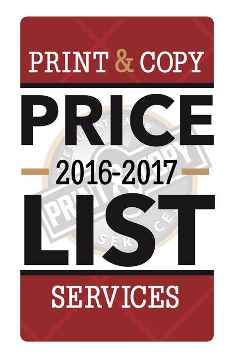 Price List Example How To Create A Price List Example Download This
