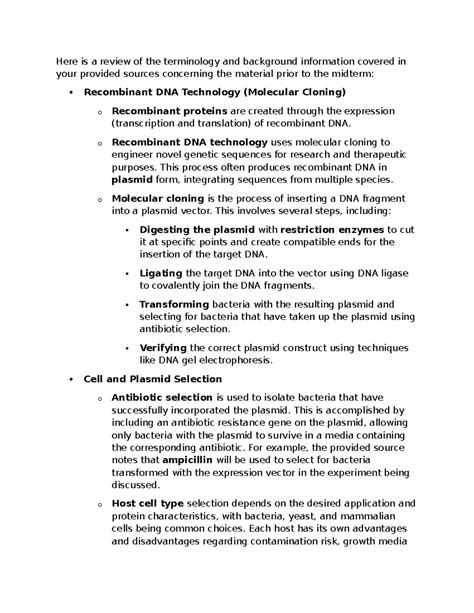 Cell Bio Lab Midterm Review Here Is A Review Of The Terminology And
