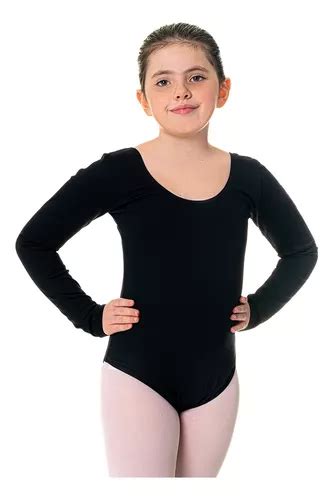 Collant Manga Longa Inverno Ballet Infantil Body Balé Parcelamento sem juros