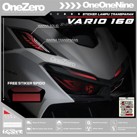 Jual Stiker Lampu Vario 160 Sticker Lampu Transparan Variasi Alis