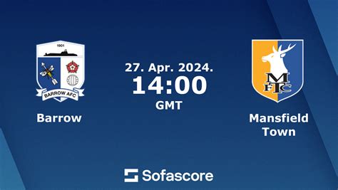 Barrow Vs Mansfield Town Live Score H2h And Lineups Sofascore