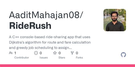 Github Aaditmahajan08riderush A C Console Based Ride Sharing App That Uses Dijkstras