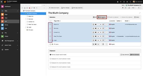 how to use typo3 s mass editing columns feature typo3 the open source enterprise cms