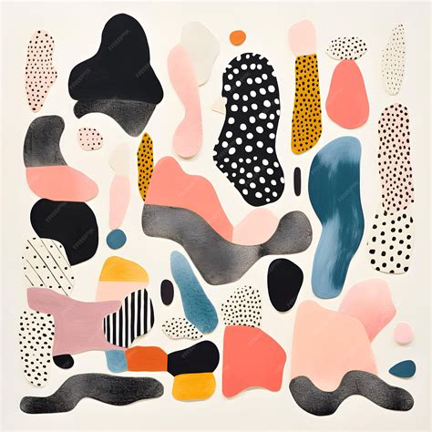 Premium Photo Modern Abstract Art Style With Geometric Shapes Circles