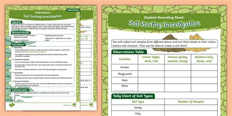 Stem Outdoors Soil Sorting Investigation Professor Feito