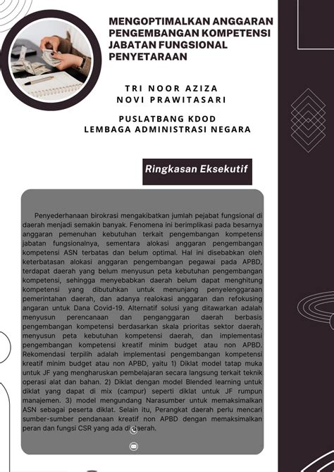 Pdf Ringkasan Eksekutif P U S L A T B A N G K D O D L E M B A G A A D
