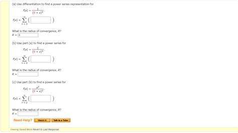 Solved A Use Differentiation To Find A Power Series Chegg