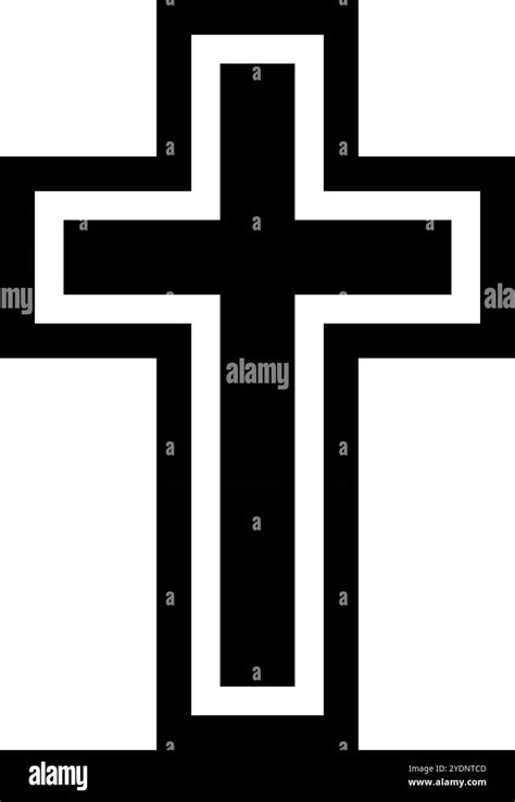 Modern Christian Cross Silhouette Icon Editable Vector Stock Vector