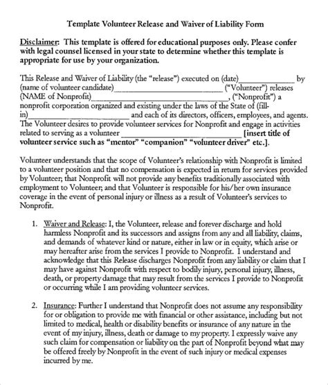 FREE Sample Liability Waiver Forms In PDF MS Word