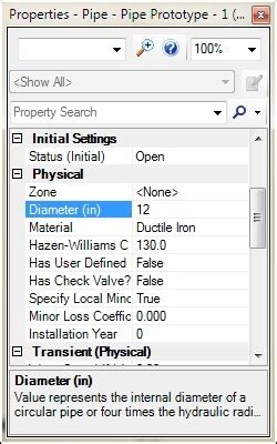 OpenFlows Water Infrastructure Changing The Default Property Values For Newly Created